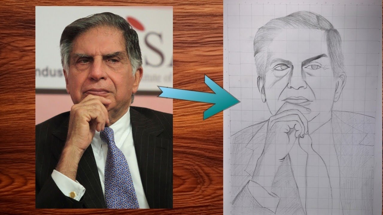 How to Draw Ratan Tata, Outline Tutorial, Step By Step ️ - YouTube