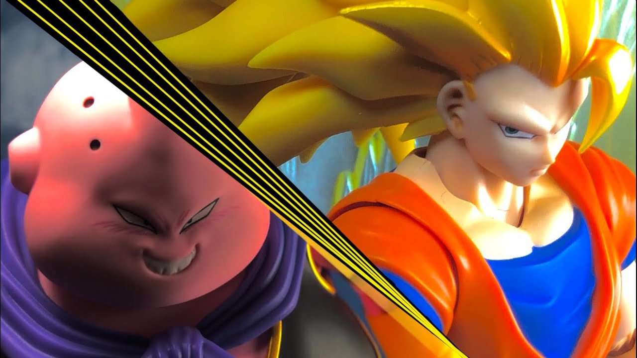 Goku Goes SSJ3 Against Buu (DBZ Stop-Motion) (WARNING: FLASHING LIGHTS ...