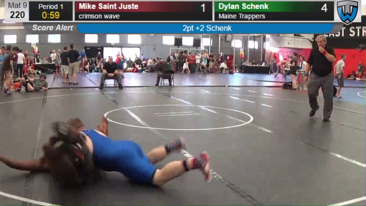 2327 Junior Men 220 Mike Saint Juste crimson wave vs Dylan Schenk Maine ...
