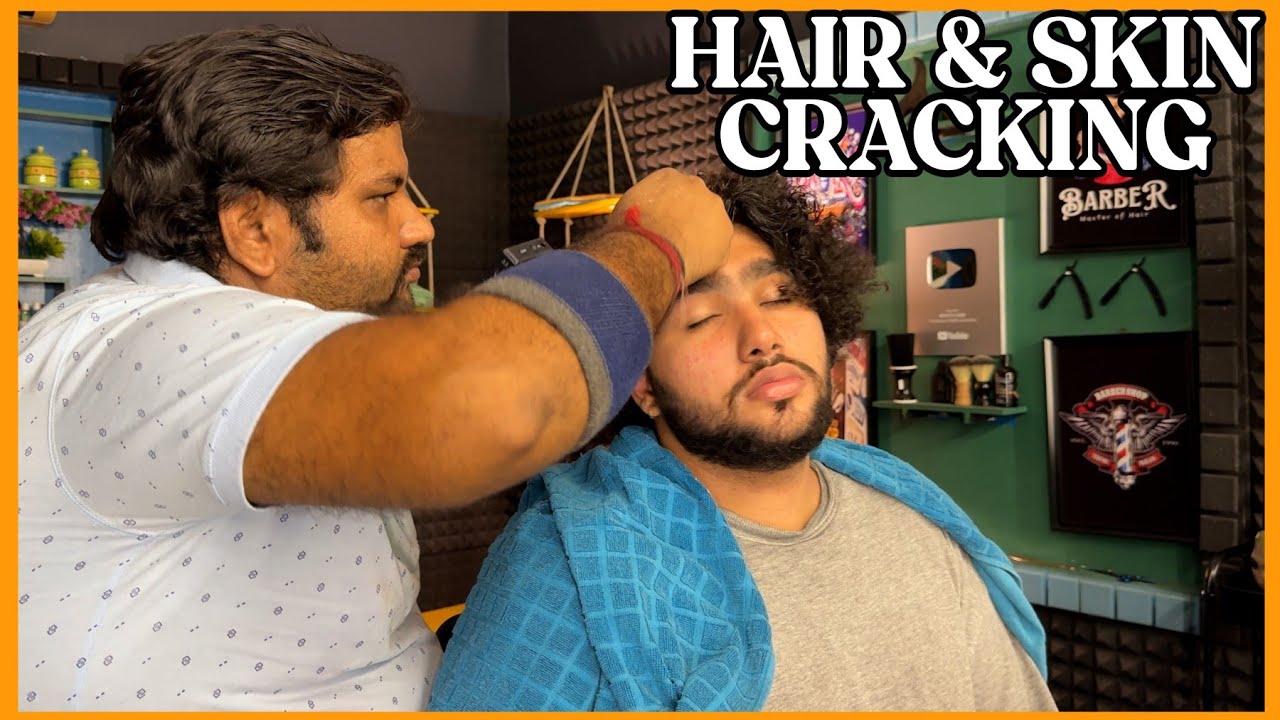 Hair cracking Head Massage | Skin cracking and Face Massage by SHAMBOO💈 ...