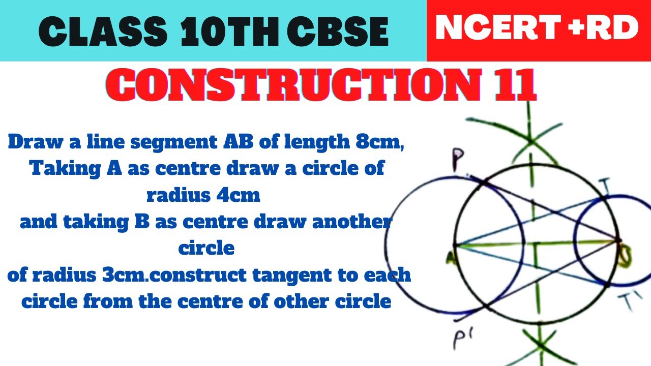 Draw a line segment AB of length 8cm,Taking A as centre draw a circle ...