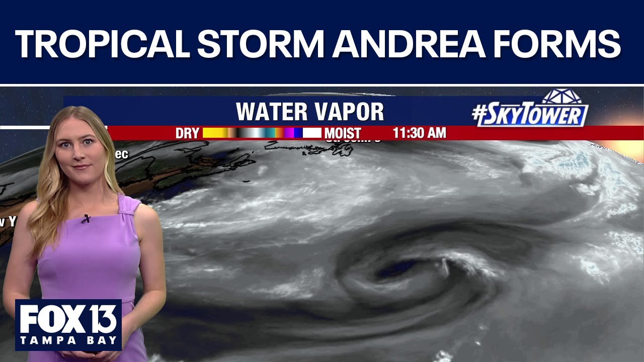 Tropical Storm Andrea forms in Atlantic - YouTube