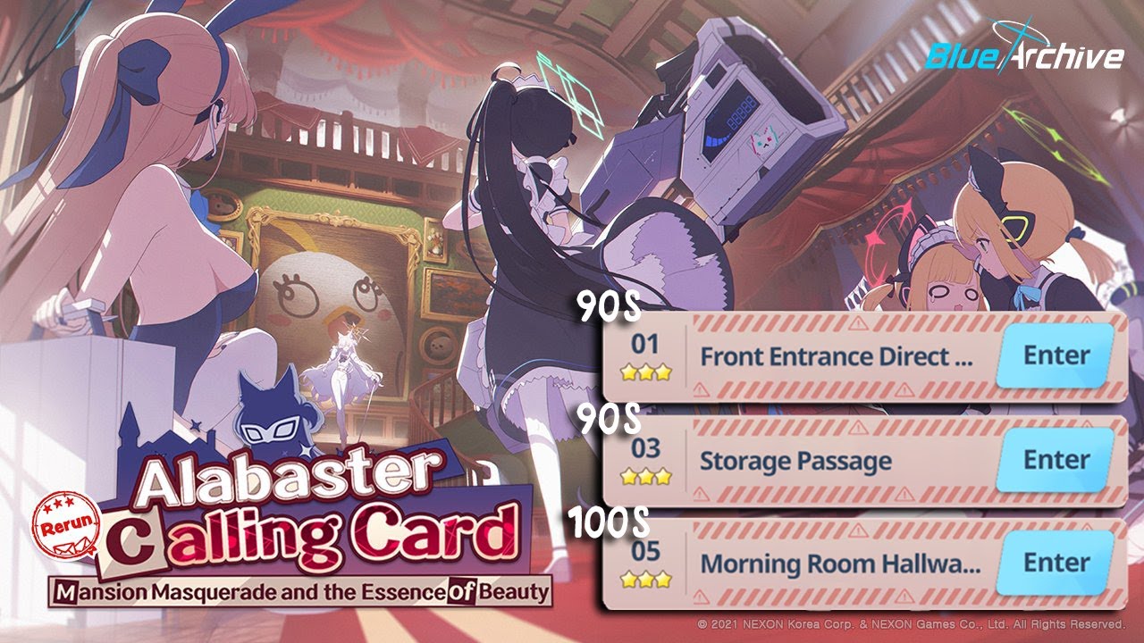 [Blue Archive] - Alabaster Calling Card Rerun - Challenge 1,3,5 - YouTube