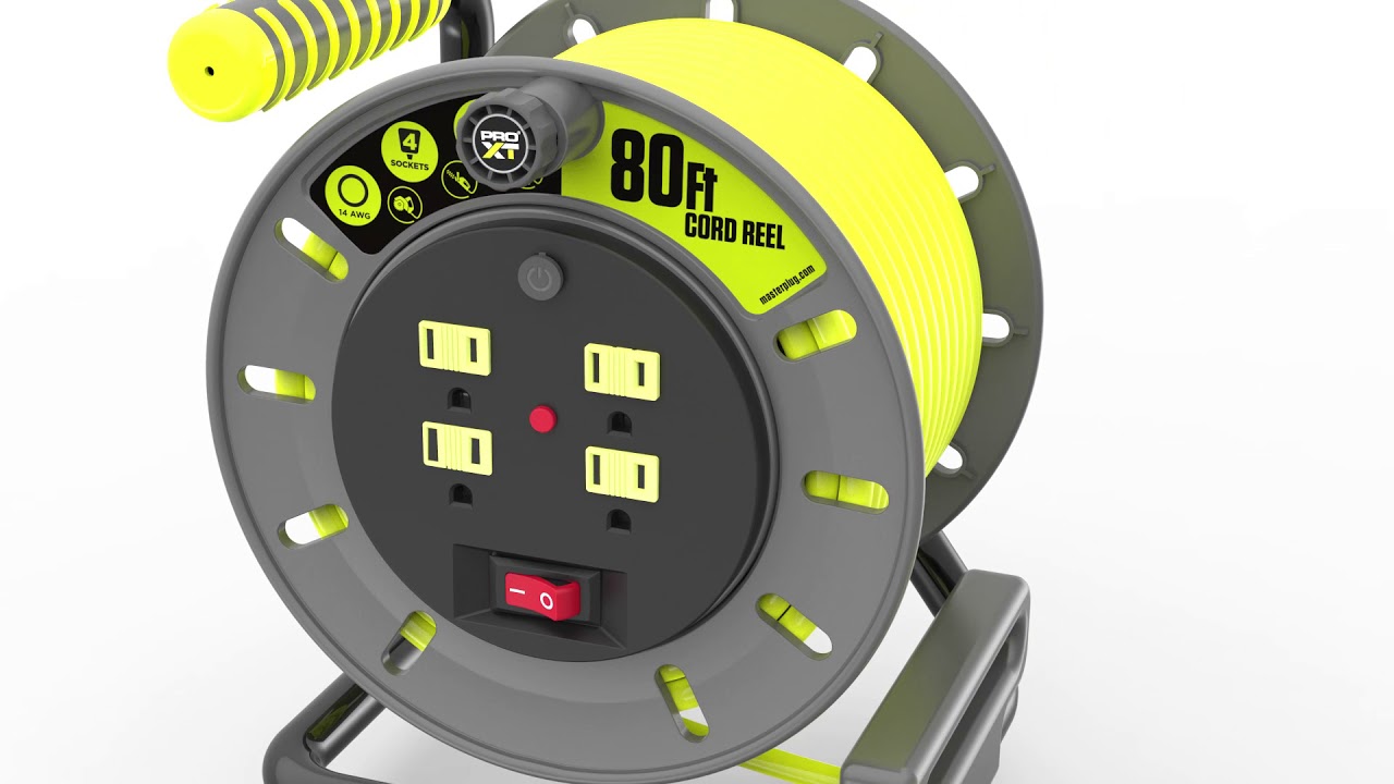 Masterplug 80ft professional cord reel - YouTube