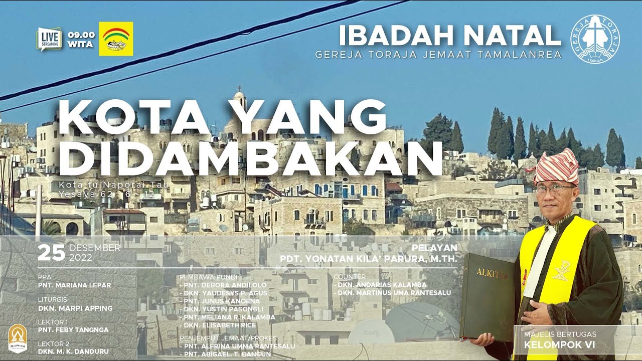 Ibadah Natal 25 Desember 2022 Gereja Toraja Jemaat Tamalanrea Youtube