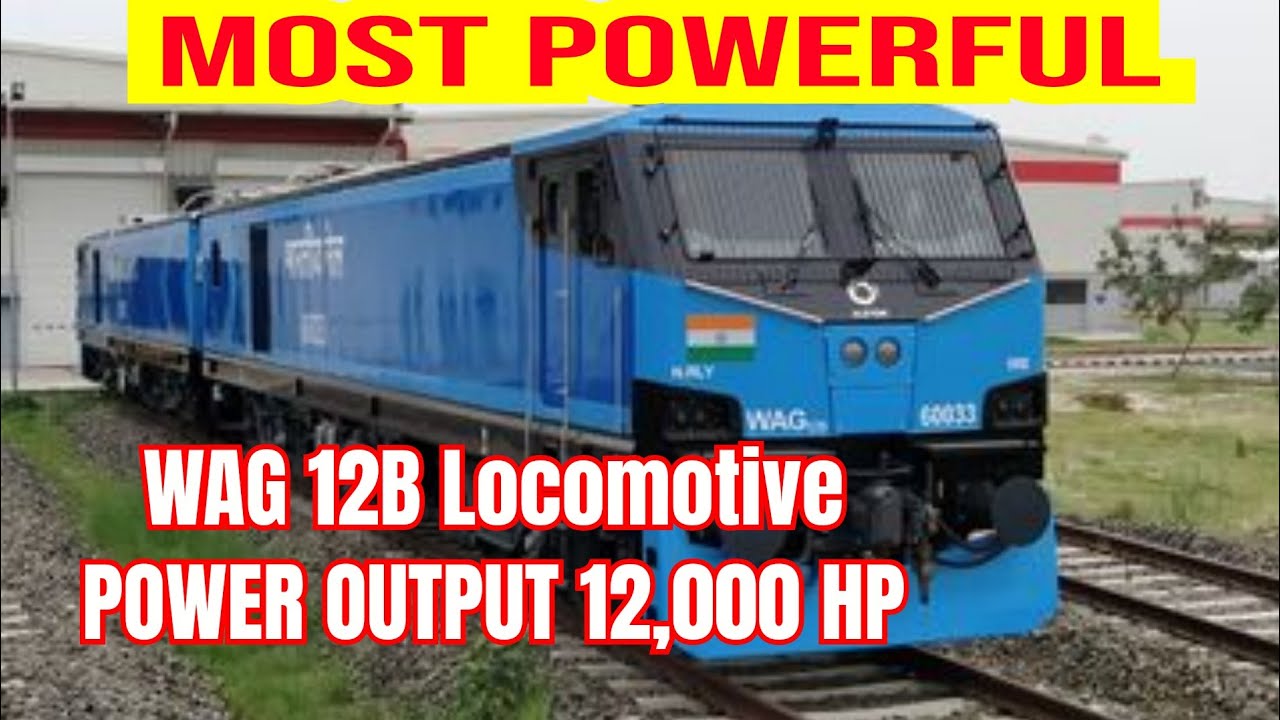 Goods Freight Train Powered by WAG 7 and WAG 12B Locomotives Crossing ...