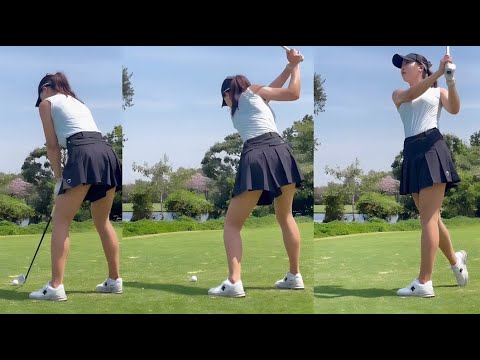 [세로골프TV] 177cm 장신에서 나오는 파워 스윙!!💥💥 미모의 프로 골퍼 KLPGA 안예인 프로 스윙 모음 #안예인프로 - YouTube