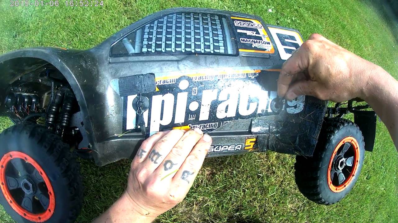 HPI SUPER 5SC FLUX 8s hard on throtle / susp set test - YouTube