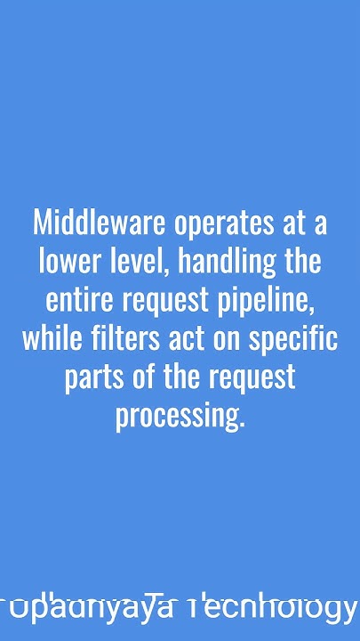 What is the difference between middleware and filters in ASP NET Core # ...