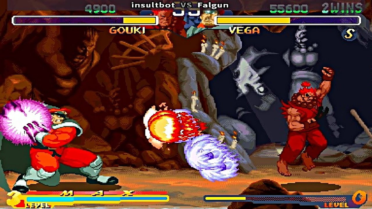 Street Fighter Zero 2 Alpha - Dragon Level - insultbot vs Falgun - YouTube