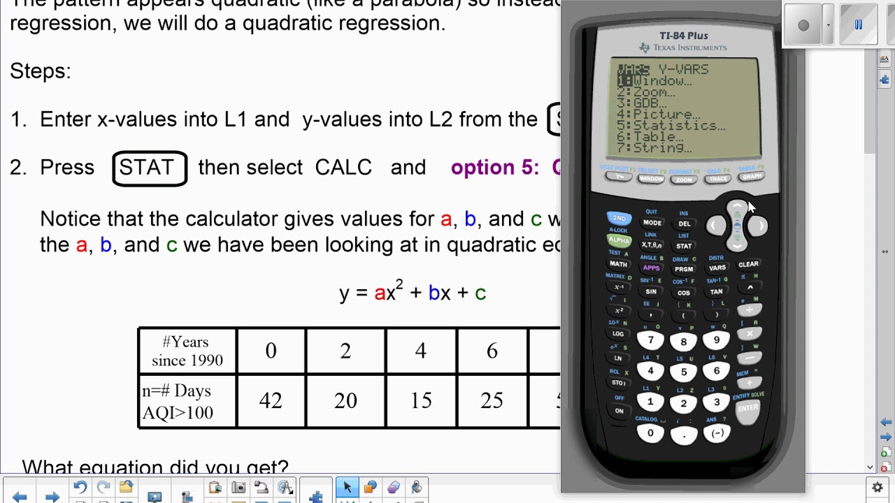 Unit 4 Lesson 8 Quadratic Regression YouTube unit-4-lesson-8-quadratic-regression-youtube
