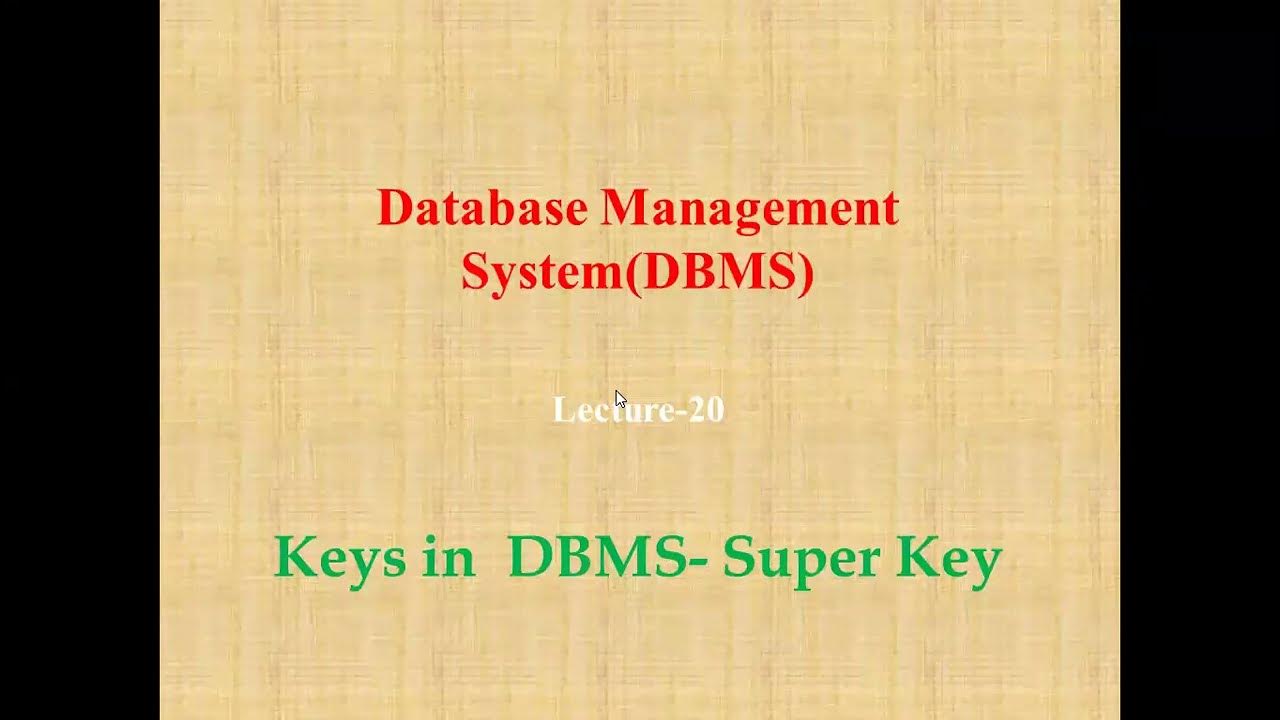 Super key in DBMS - YouTube