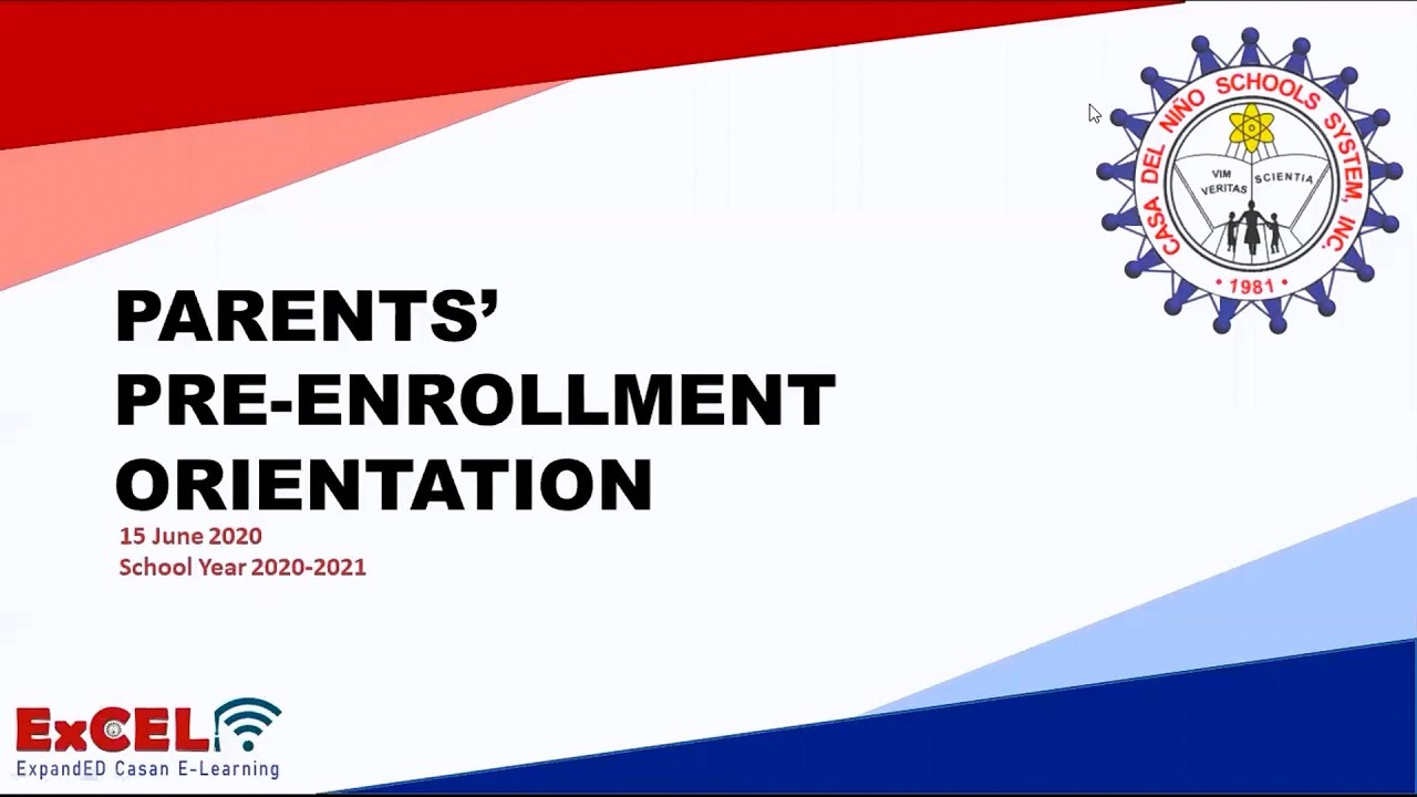Pre School Parents' Pre- Enrollment Orientation - YouTube