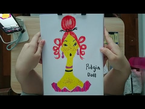 Draw With Me #3 Pidgin Doll | Oil Pastel - YouTube