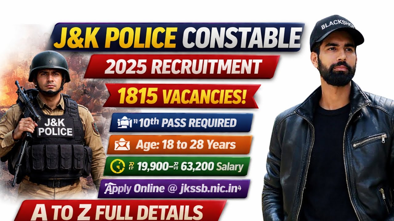 Jk Police Police Hone Department SDRF IRP Recruitment 2026 | Armed ...