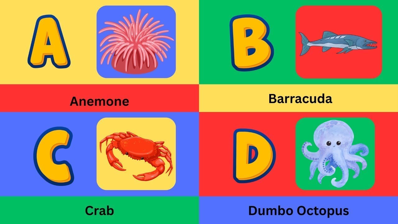 ABC of the Sea Water Animals A to Z for Kids Fun Learning Video #abcd # ...
