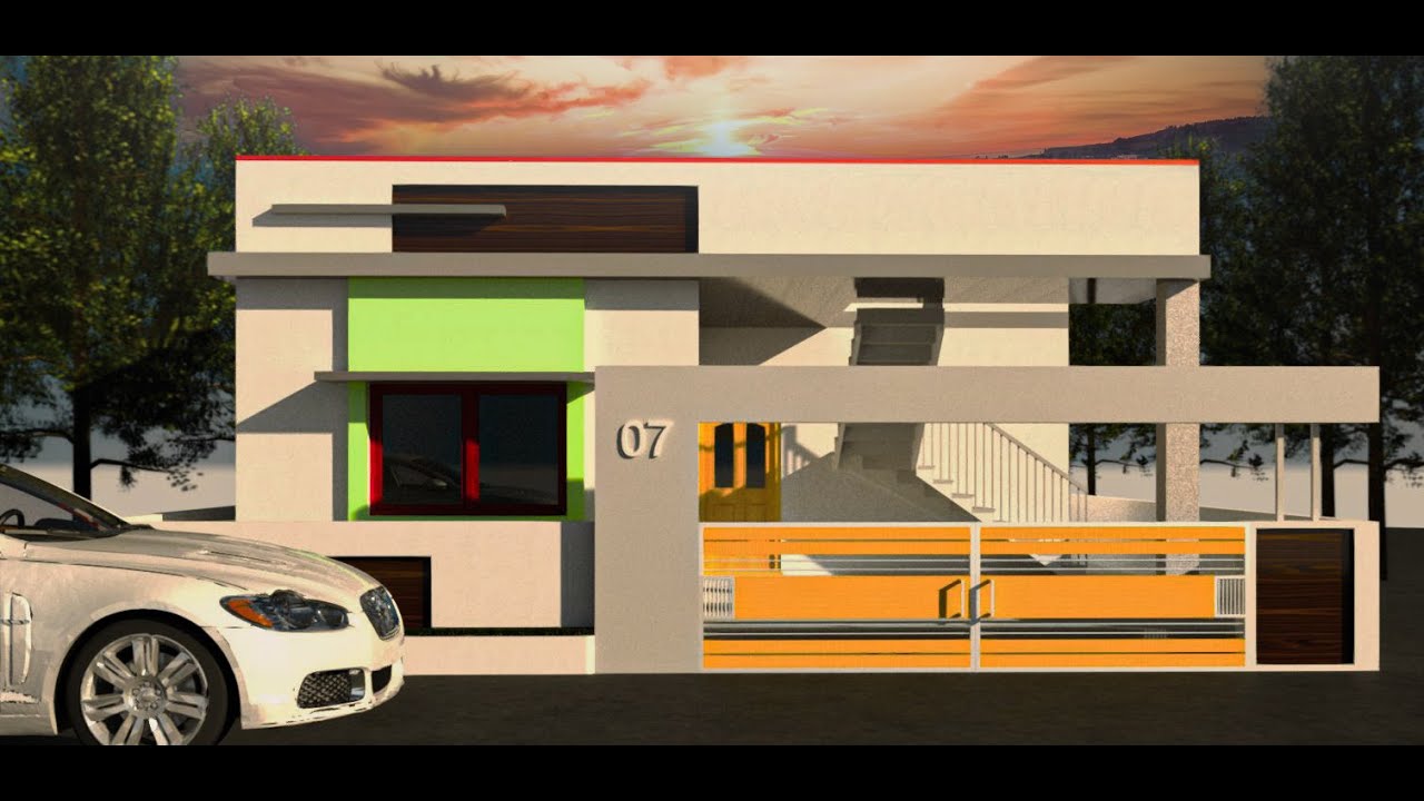 Ground Floor Front Elevation Design-1 In Revit By SK Architect - YouTube