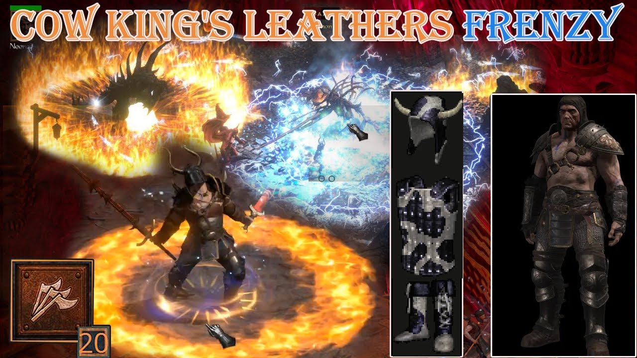 Diablo 2 Resurrected - Sets Cow King's Leathers Frenzy Barbarian Build ...