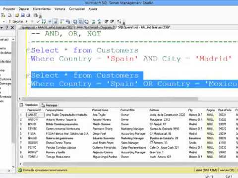 SQL Operadores Lógicos - YouTube