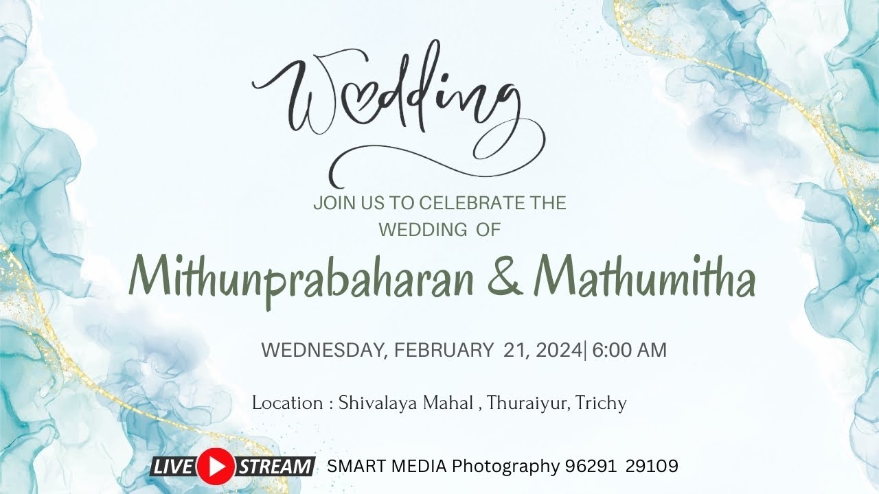 🔴WEDDING LIVE STREAM of | Mithunprabaharan & Mathumitha | 21-02-2024 ...