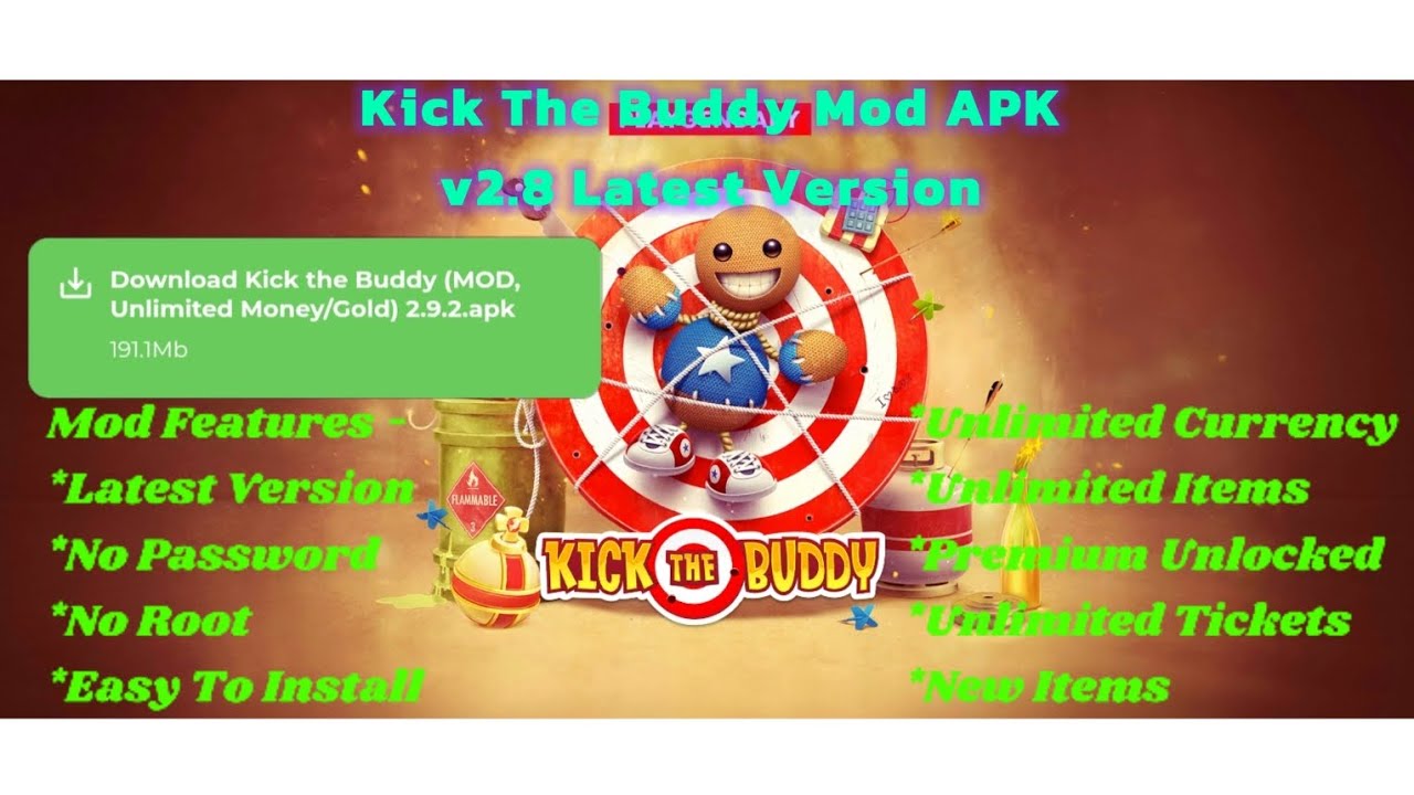 KICK THE BUDDY - MOD APK v2.8 LATEST VERSION - YouTube