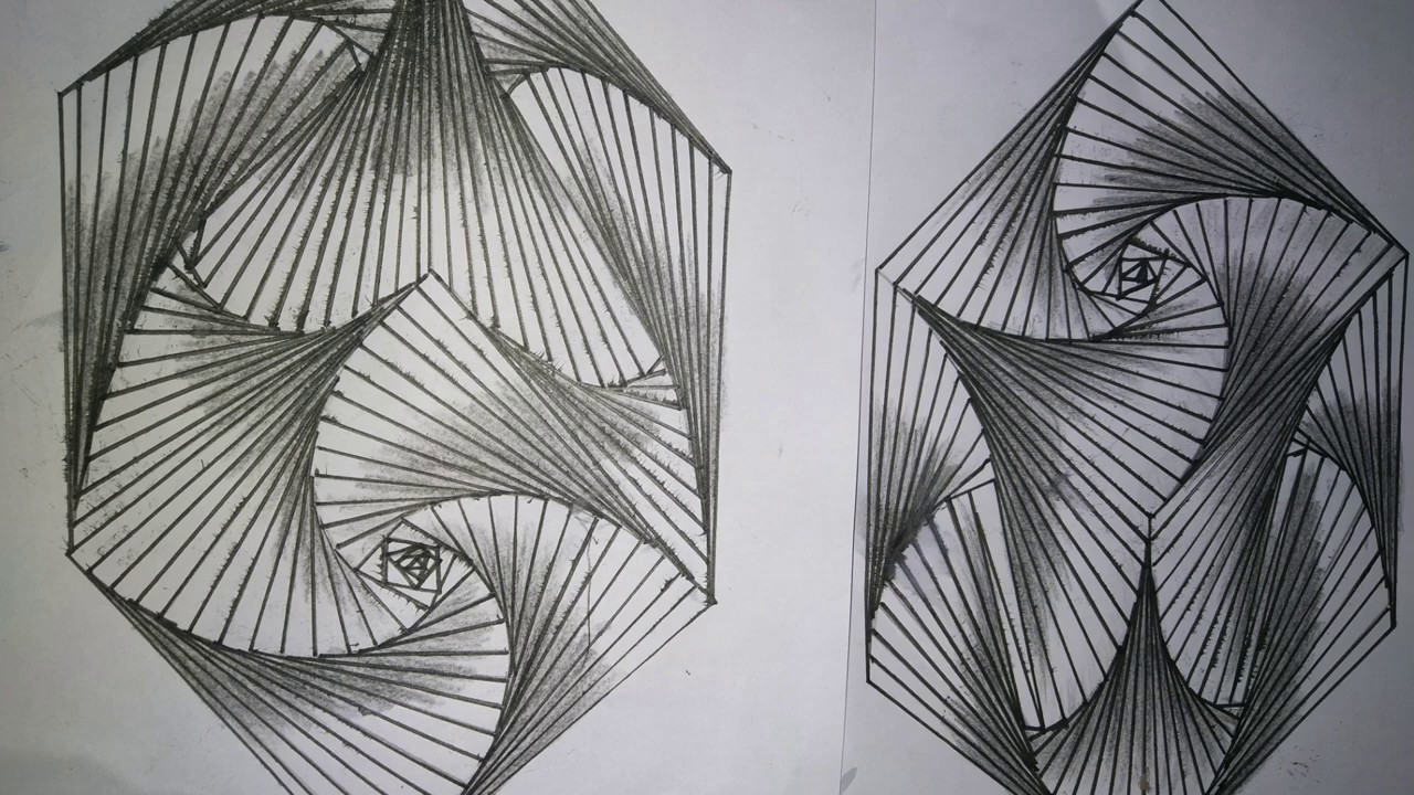 How to do Spiral drawing on 3 dimensional square with shading for ...
