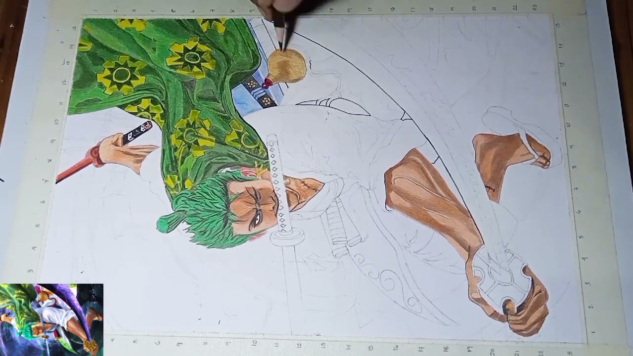 RORONOA ZORO Colored Pencil Drawing #OnePeice #FanArt - YouTube