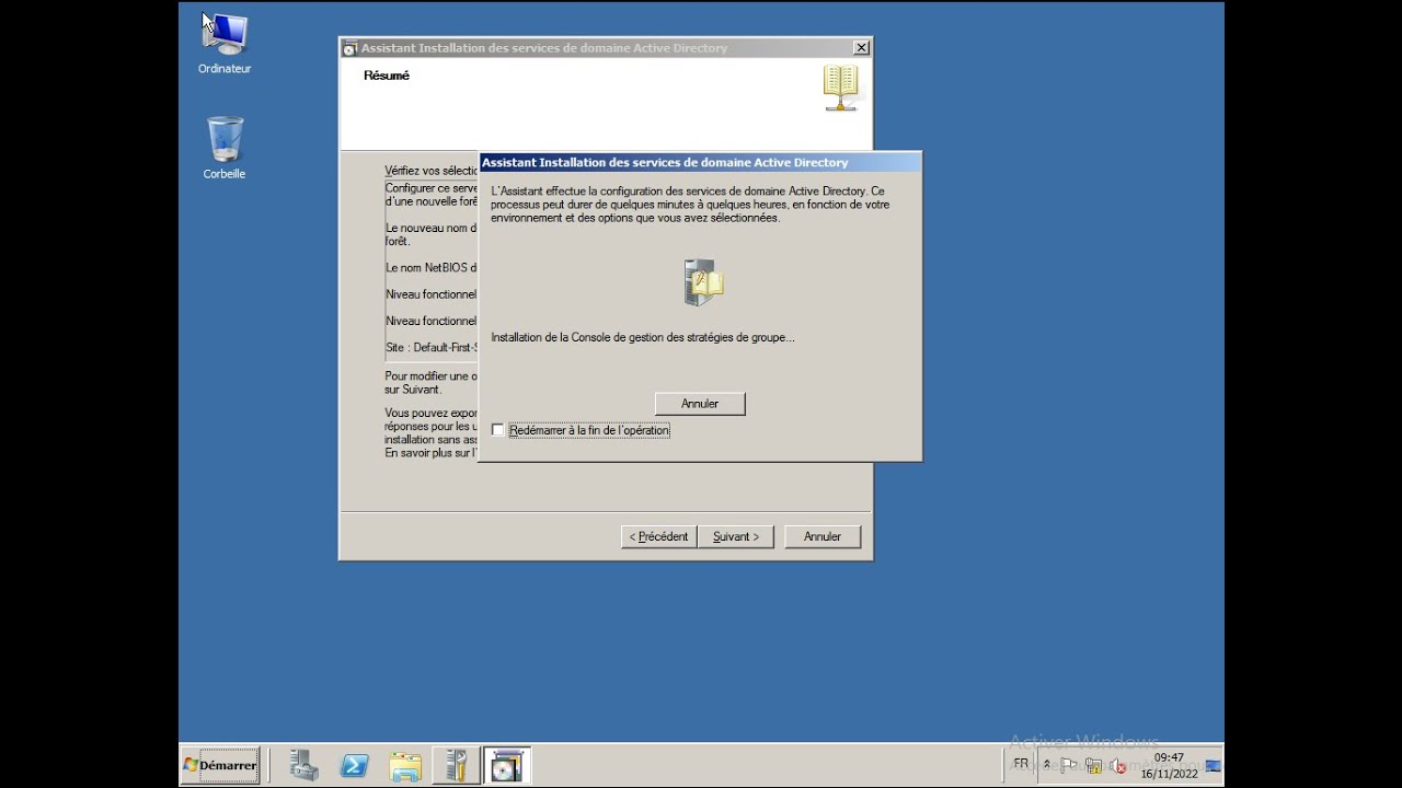 Installer et configurer un domaine Active Directory sous Windows Server ...