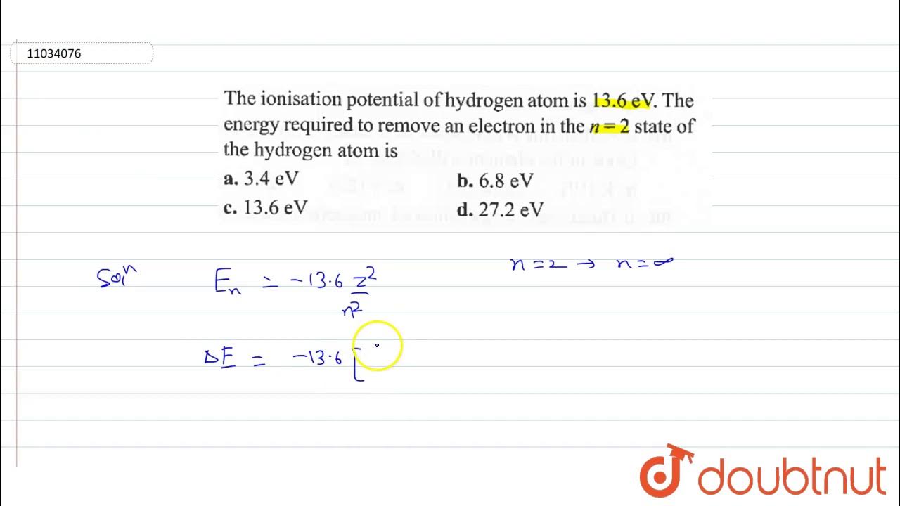 The Ionisation Potential Of Hydrogen Atom Is `13 6 Ev` The Energy