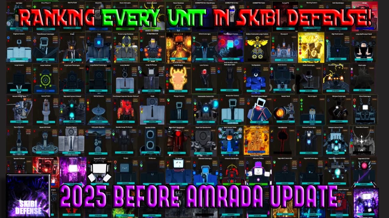 Ranking EVERY UNIT in Skibi Defense in a TierList! - YouTube