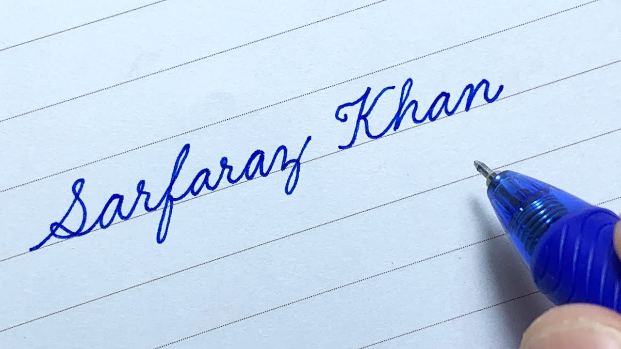 How to write Sarfaraz Khan in cursive | Cursive writing | Cursive ...