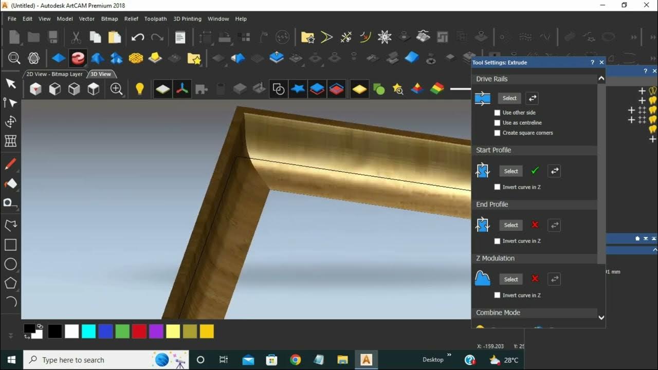 artcam#27 How to make frame Drawing in artcam 2018 - YouTube