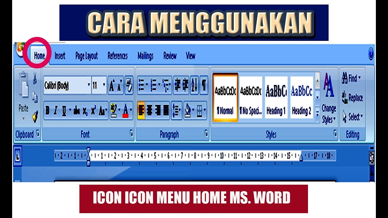 cara menggunakan, mengfungsikan icon icon di menu home ms word - YouTube