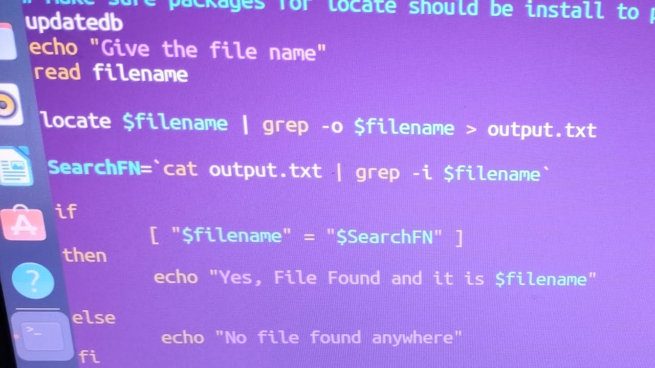 Shell Script To Find Any Text Txt File From Anywhere In System Shell Script Beginners Youtube