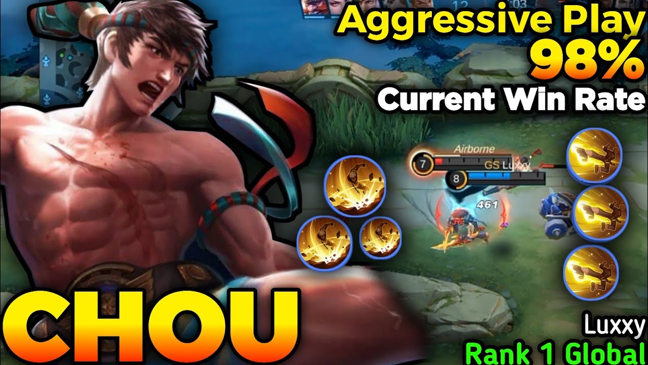 Chou Aggressive Play 98% Current Win Rate - Build Top 1 Global Choi by ...