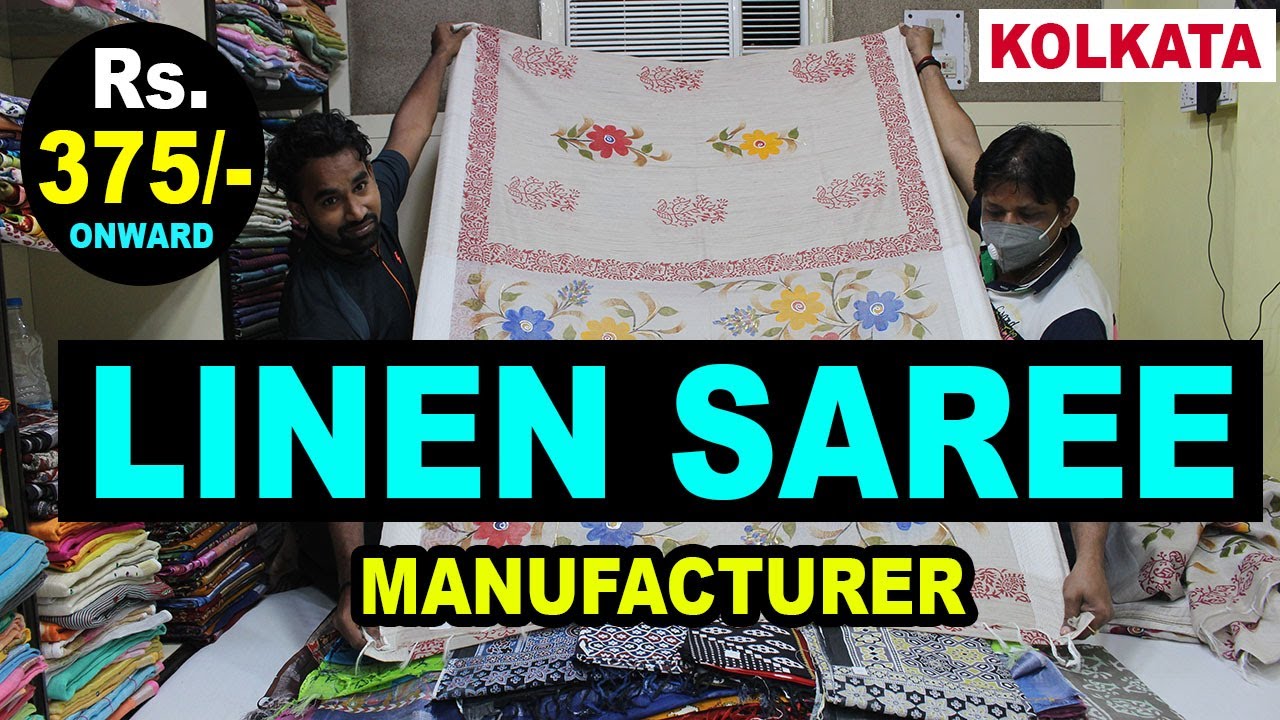 Linen Saree Manufacturer and Wholesaler in Kolkata - YouTube