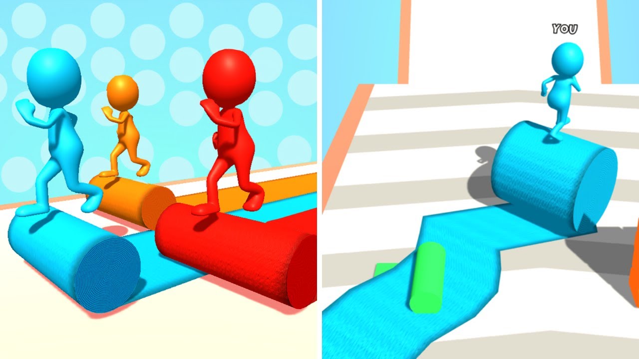 Carpet Race 🏉🏃🏻‍♂️🍥 Gameplay iOS - Rolling on the Carpet - YouTube