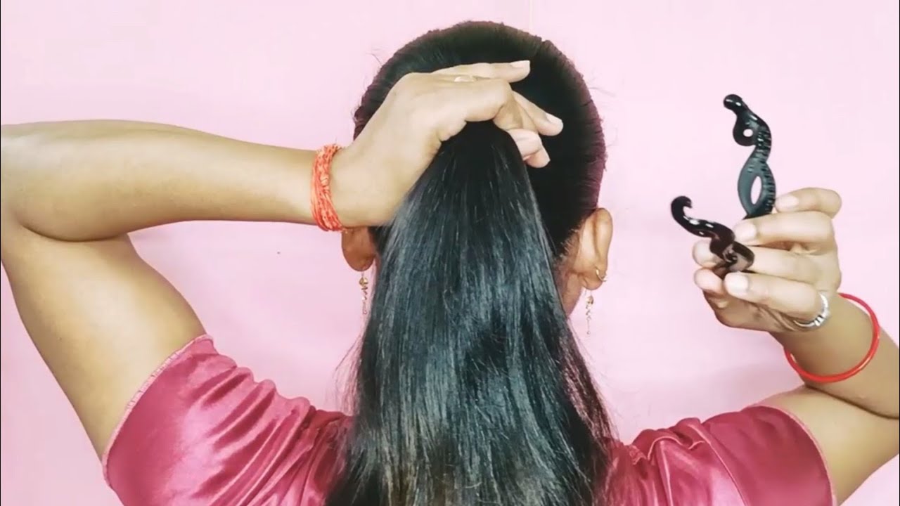 Trendy Bun Hairstyle Using Banana Clip Hairstyle Long Hair