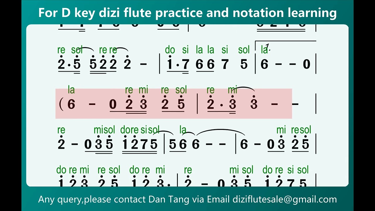 《Wang Xian-忘羡》Video Score For D Key Dizi Flute Practice And Notation ...