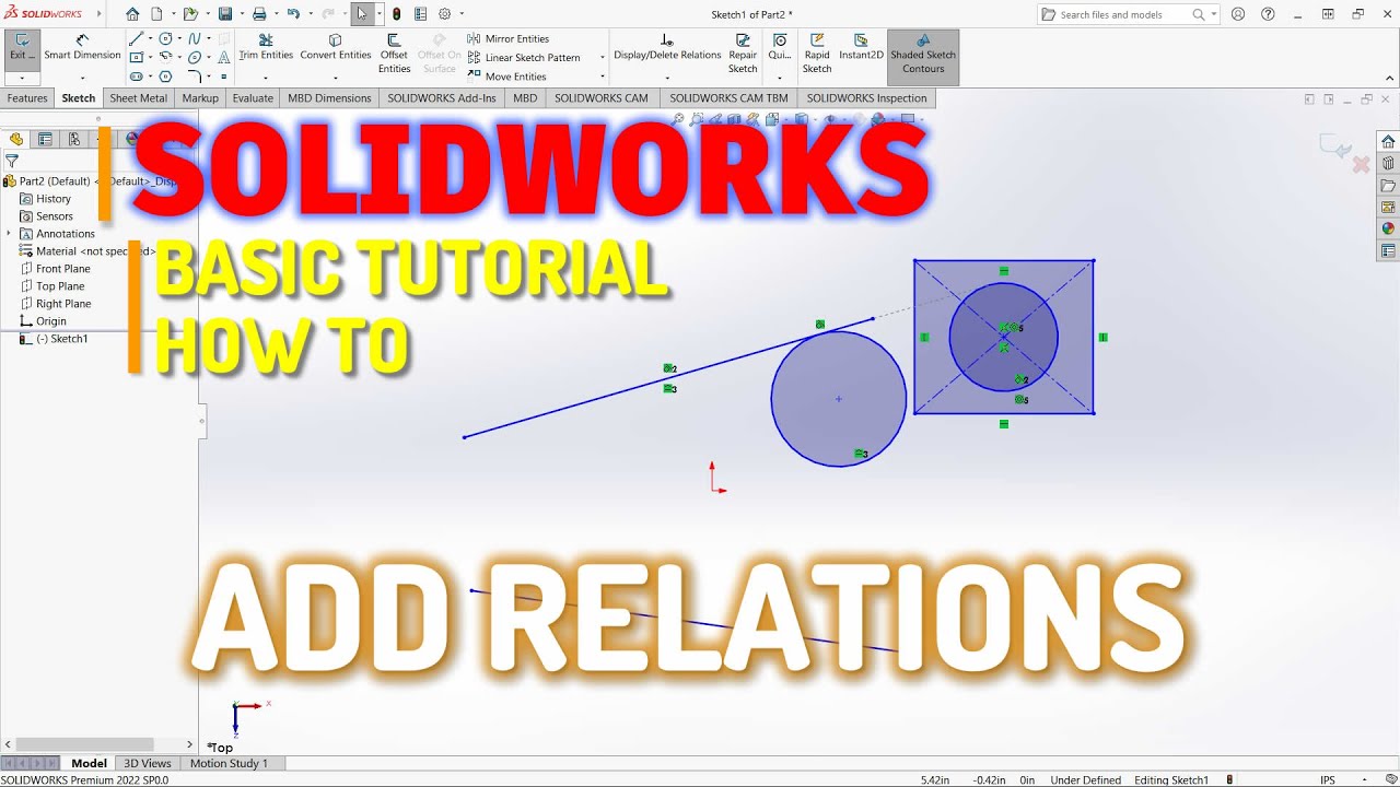 Solidworks How To Add Relations On Sketch YouTube Solidworks How To Add Relations On Sketch YouTube