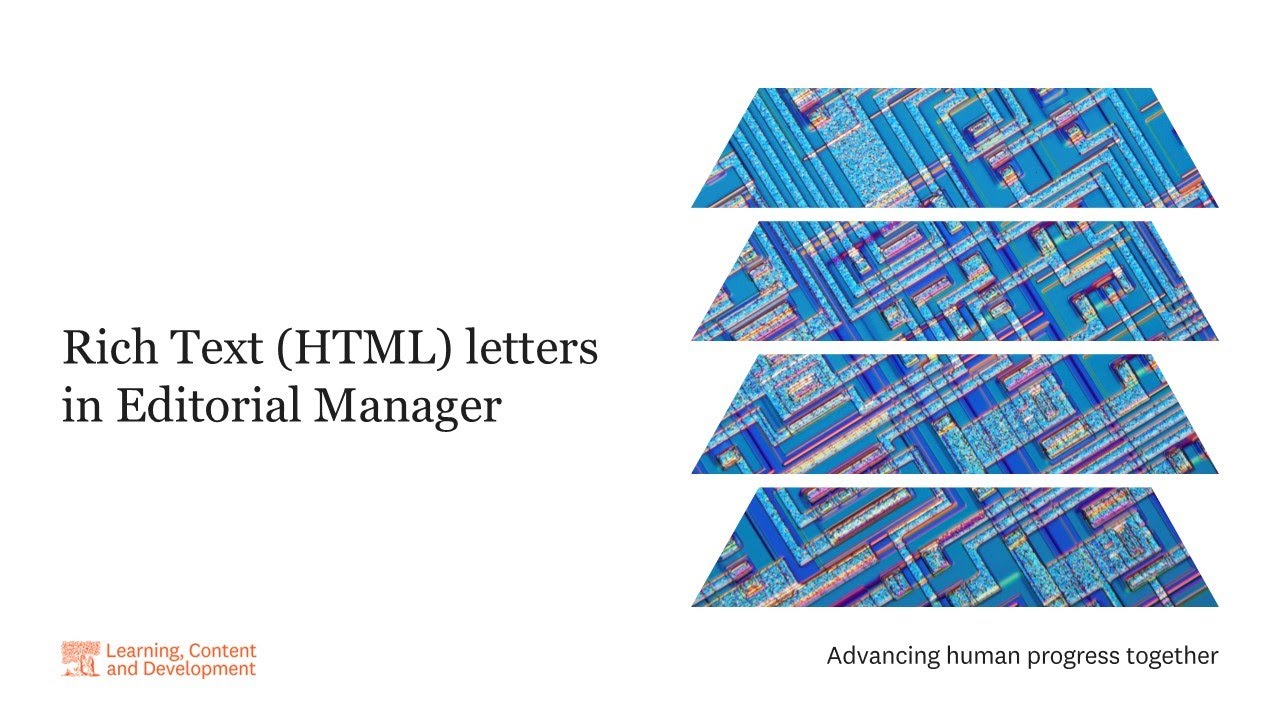 Rich Text (HTML) letters in Editorial Manager - YouTube