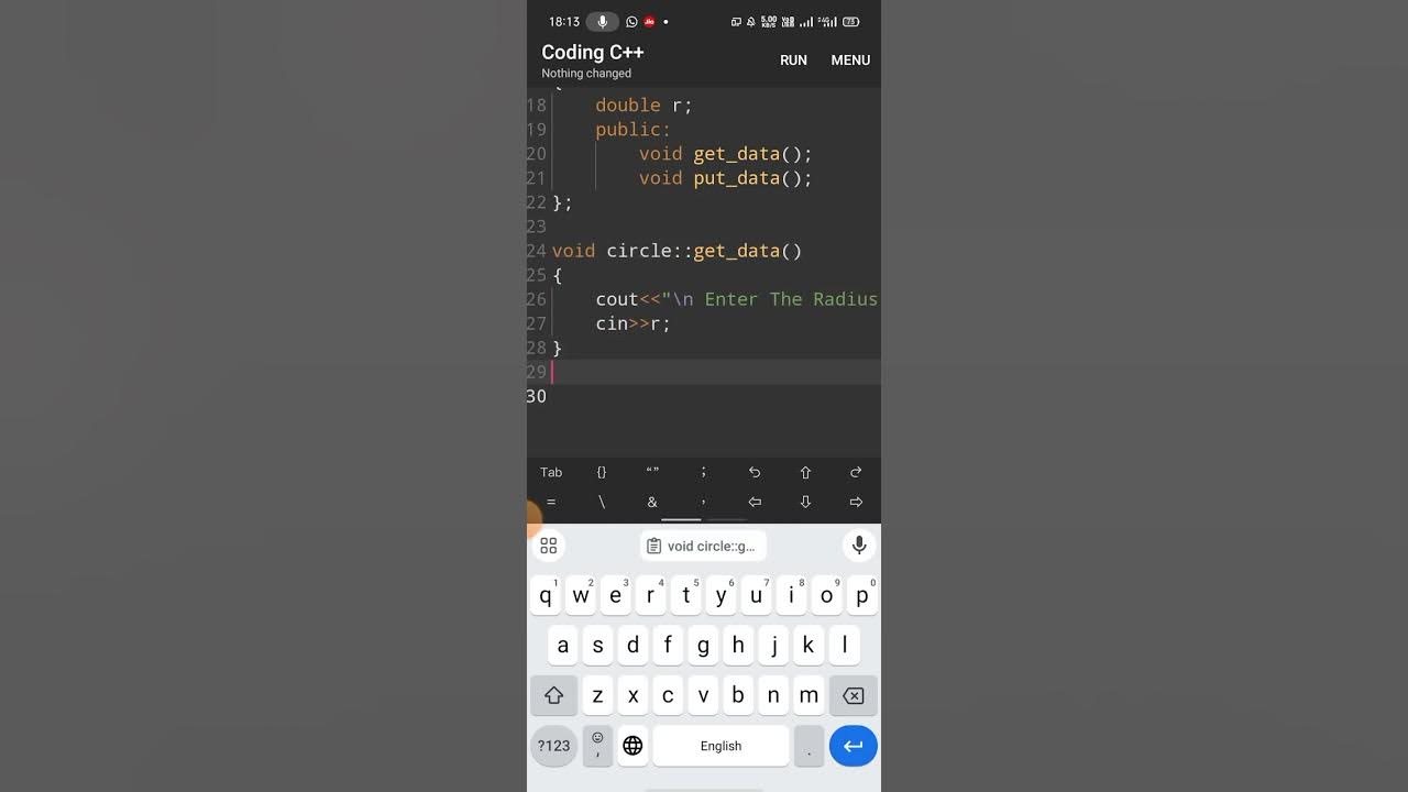 find the area of circle using c++ with oop - YouTube