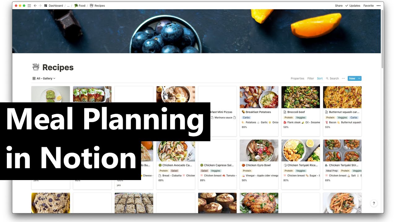 How to use Notion.so to meal plan and make meal prep easier - YouTube