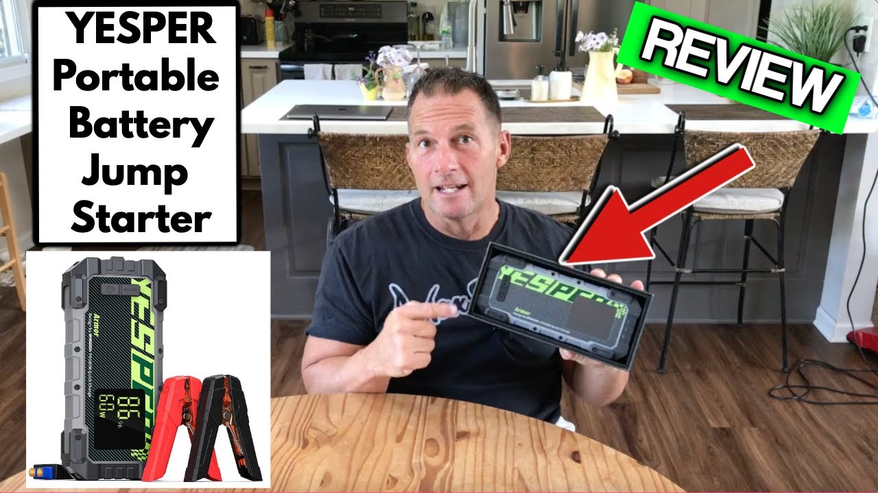 YESPER Car Jump Starter，3000A Peak 20000mAh Portable Battery Jump ...