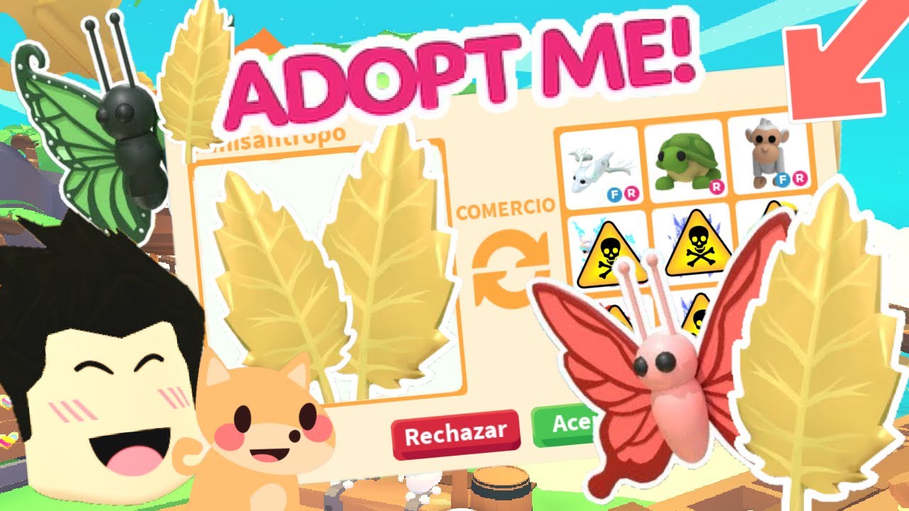 Adopt me ... tradeo nueva hoja dorada de mariposas exclusivas "modo pre ...