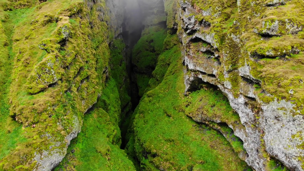 Foggy Cliff 03 -Rauðfeldsgjá Gorge- in Iceland by Drone 4K (DJI Mavic ...