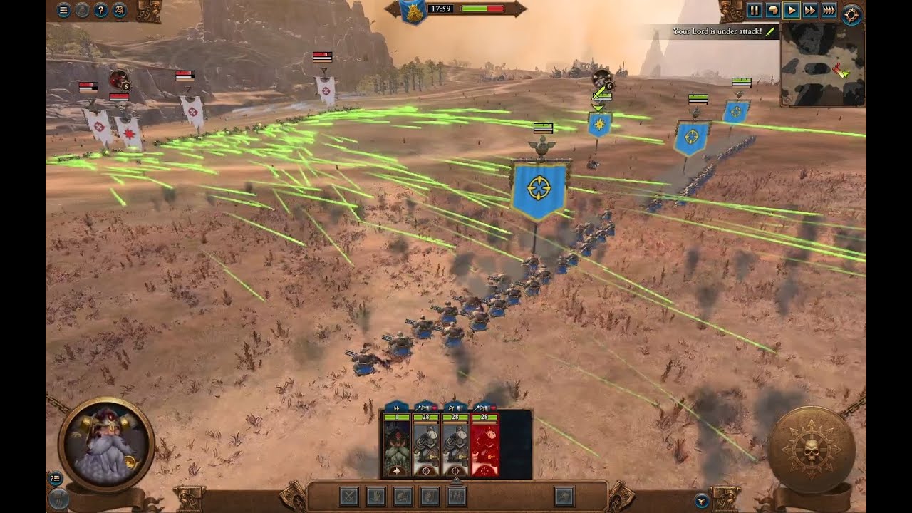 Dwarf Crank Gunners Vs Skaven Ratling Guns Total War: Warhammer 3 - YouTube