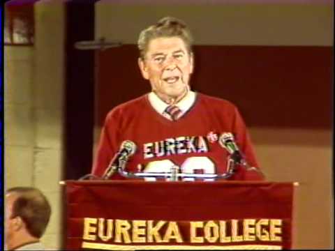 Ronald Reagan (Class of '32) Eureka College Pep Rally Speech, October ...