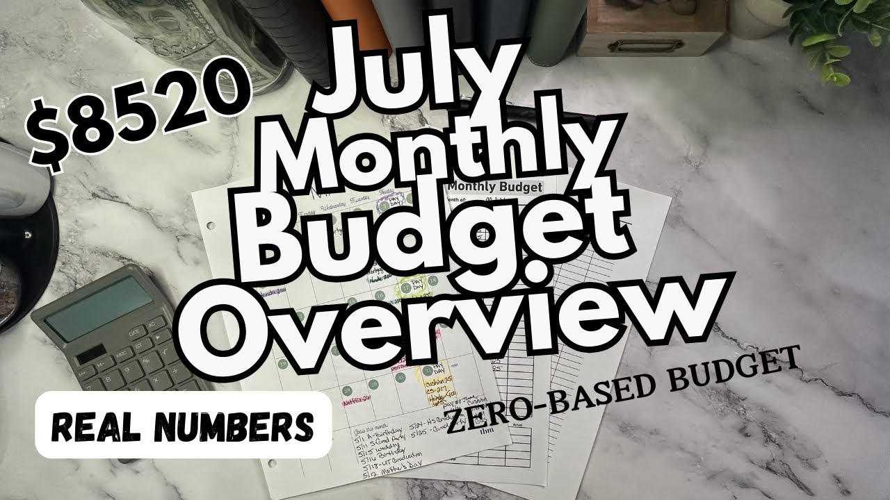 July 2024 Monthly Budget Overview |$8520 income| Real Numbers Budget ...