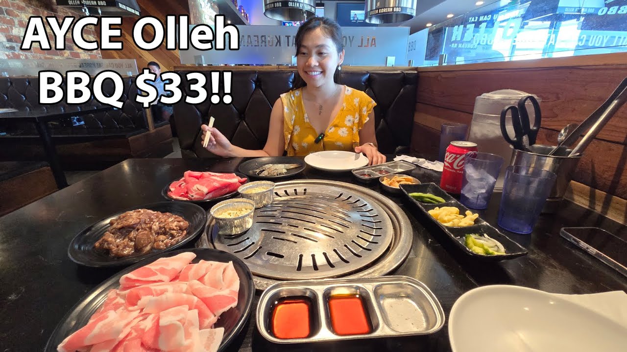 AYCE Olleh Korean BBQ feast and MNGO Cafe dessert treat - YouTube